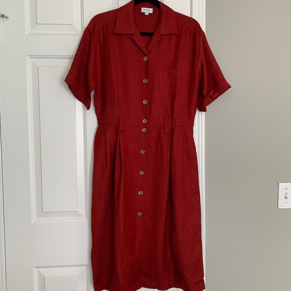 Dresses | French Linen Red Dress | Poshmark